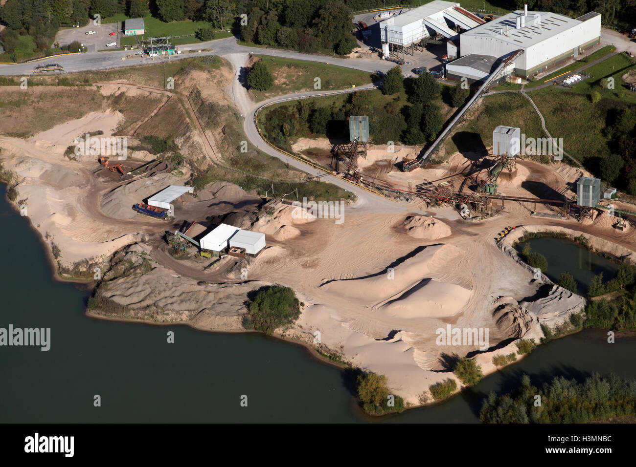 aerial view of a sand quarry in Cheshire, UK Stock Photo - Alamy