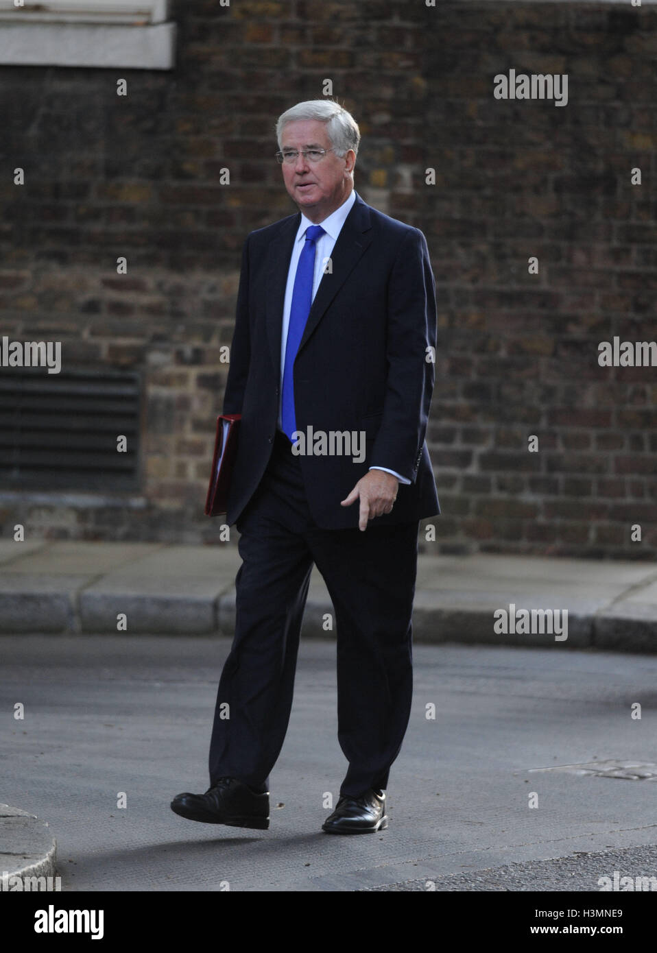 Defence Secretary Sir Michael Fallon arriving in Downing Street, London ...