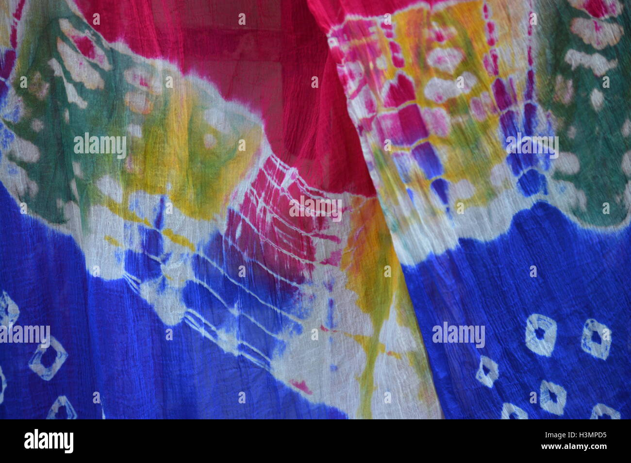 A colourful bandni fabric from Bangalore India Stock Photo - Alamy