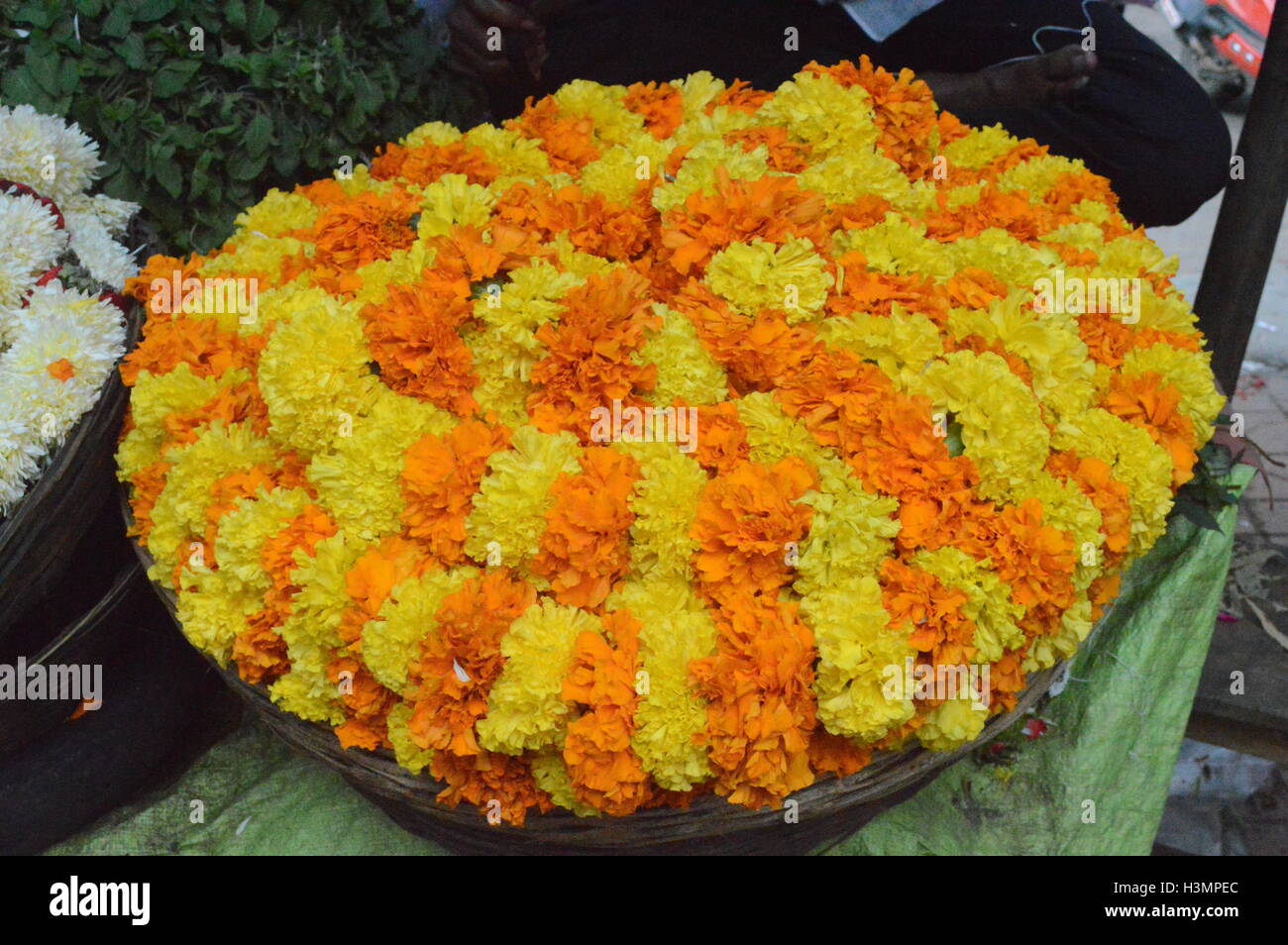 a flower shop in gandhi bazaar bangalore Stock Photo - Alamy
