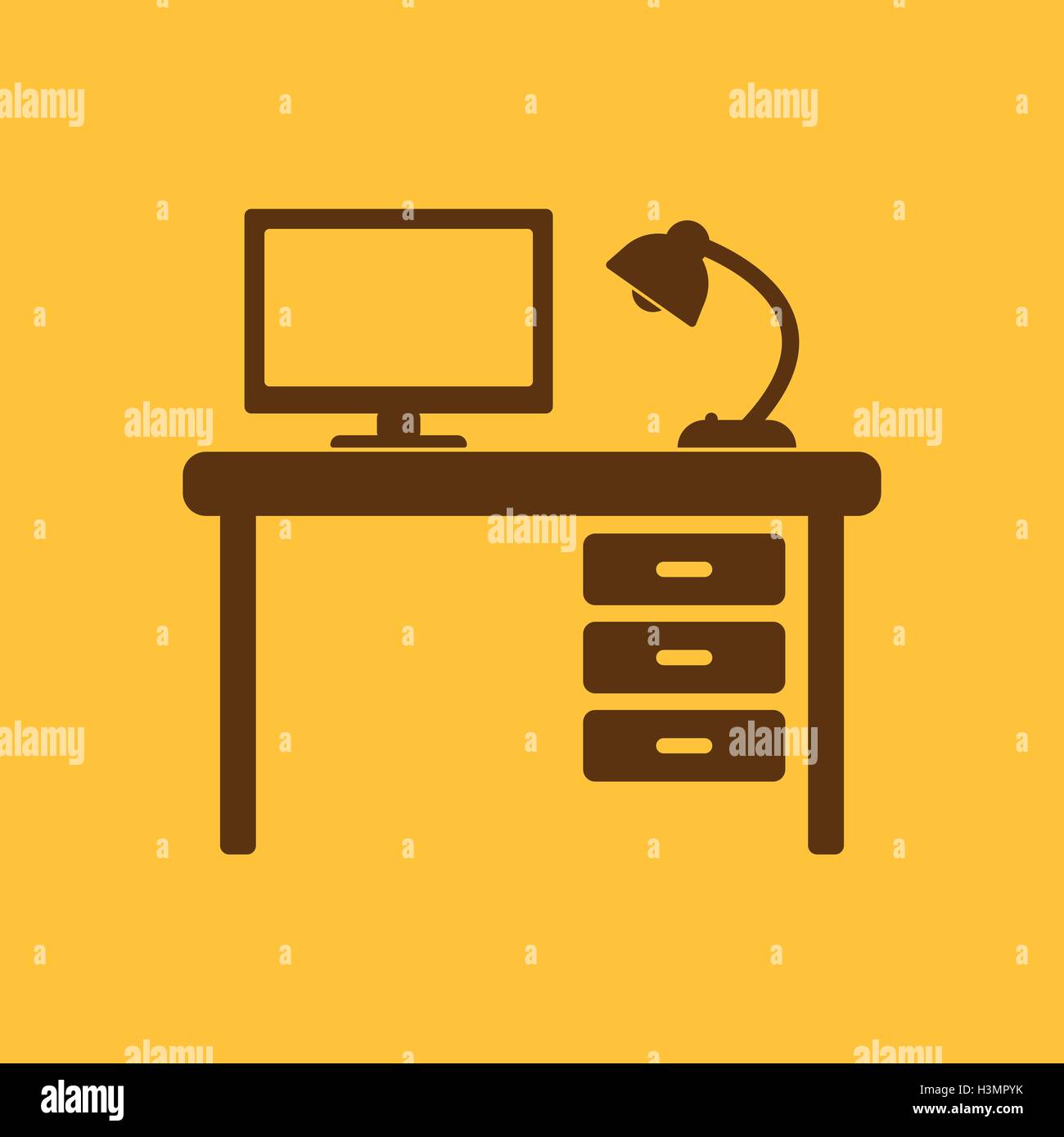 The table icon. Workplace and job, office, working symbol. Flat Stock ...