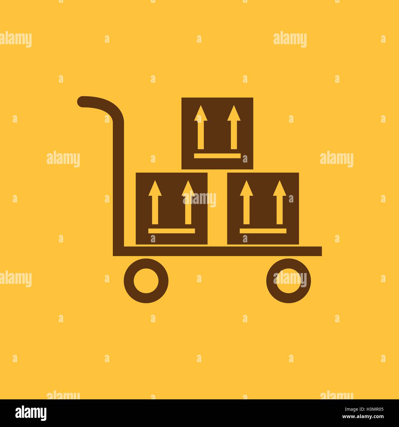 The warehouse trolley with boxes icon. Delivery and logistic, shipping ...