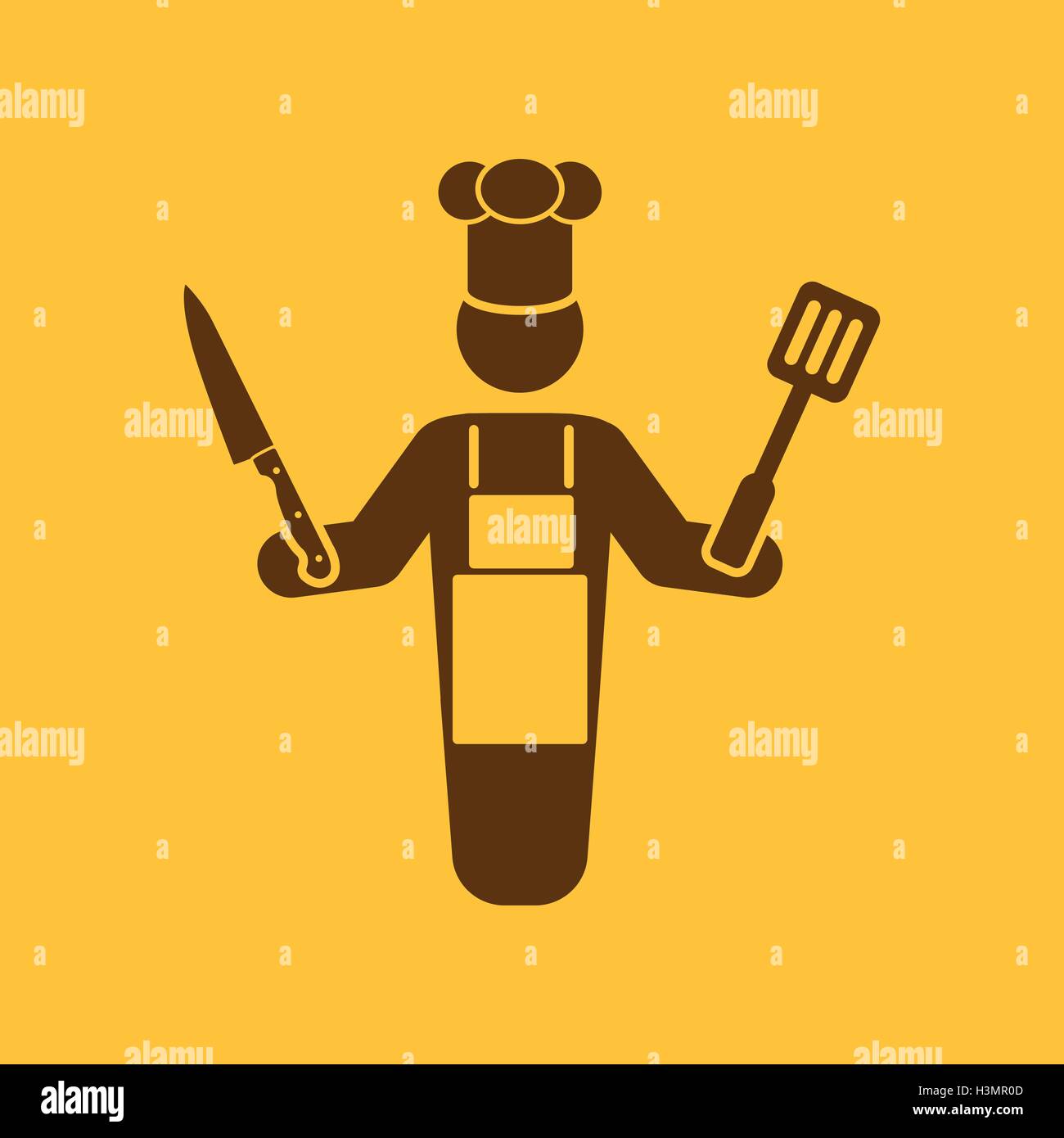 The cook icon. Chef and barbecue, restaurant symbol. Flat Stock Vector ...