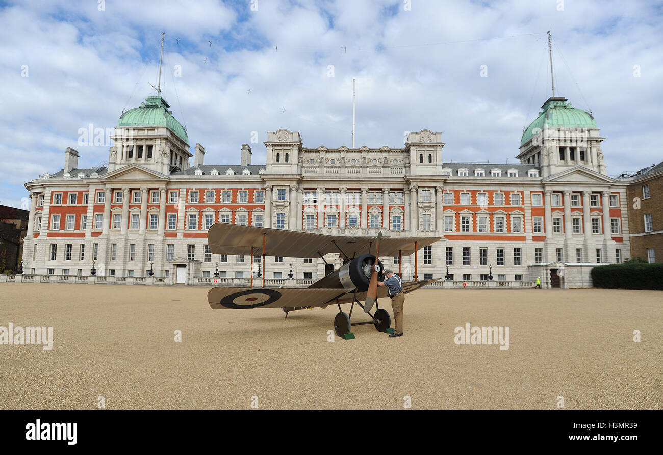 Anthony Abery from the Stow Maries Great War Aerodrome in Essex cleans ...