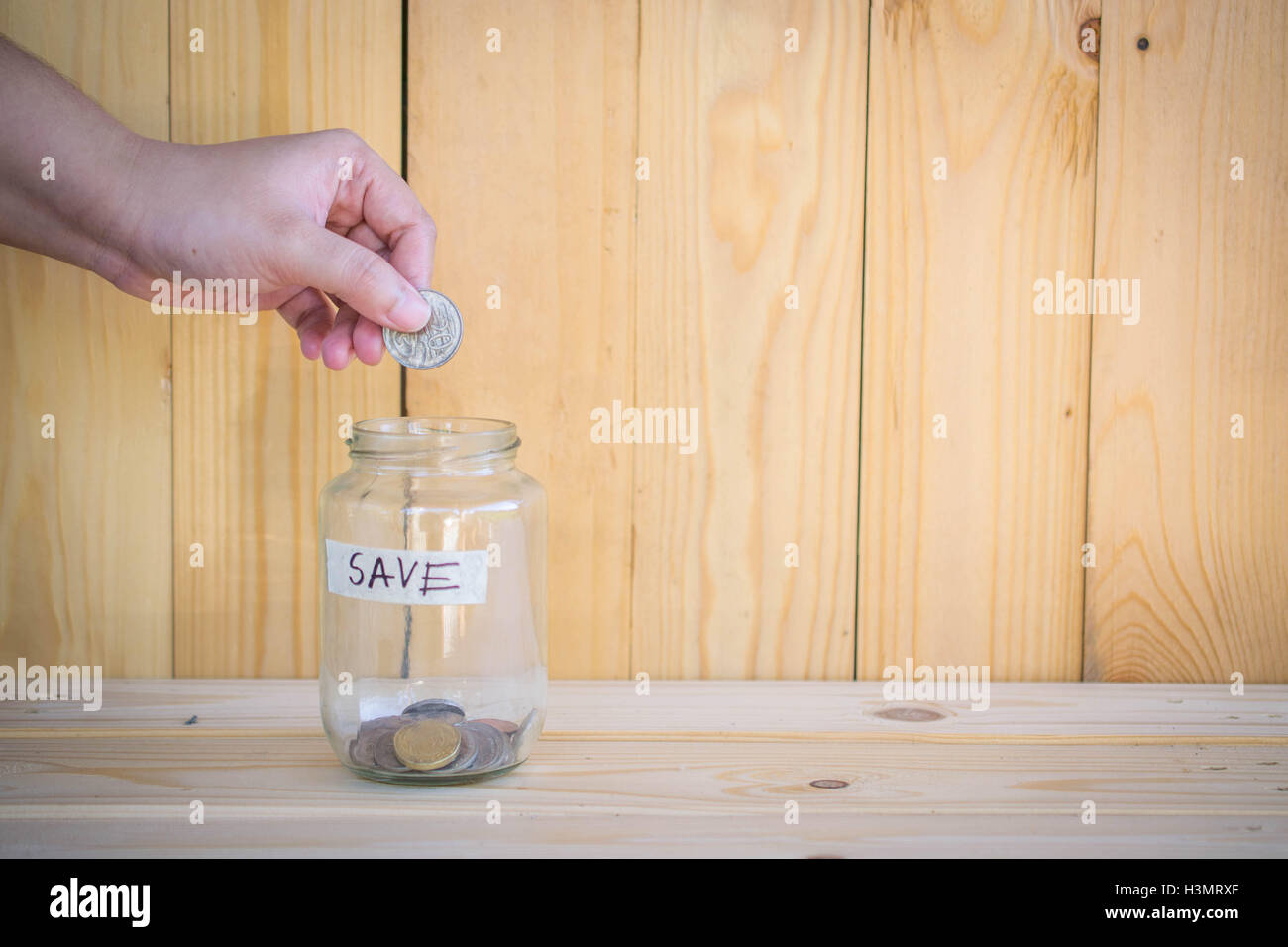 Money Saving concept , jars system Stock Photo - Alamy