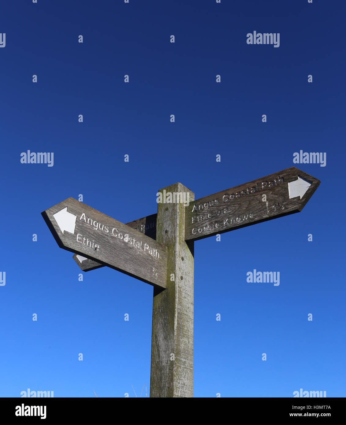 Sign on Angus Coastal Path between Ethie and Corbie Knowe Angus ...
