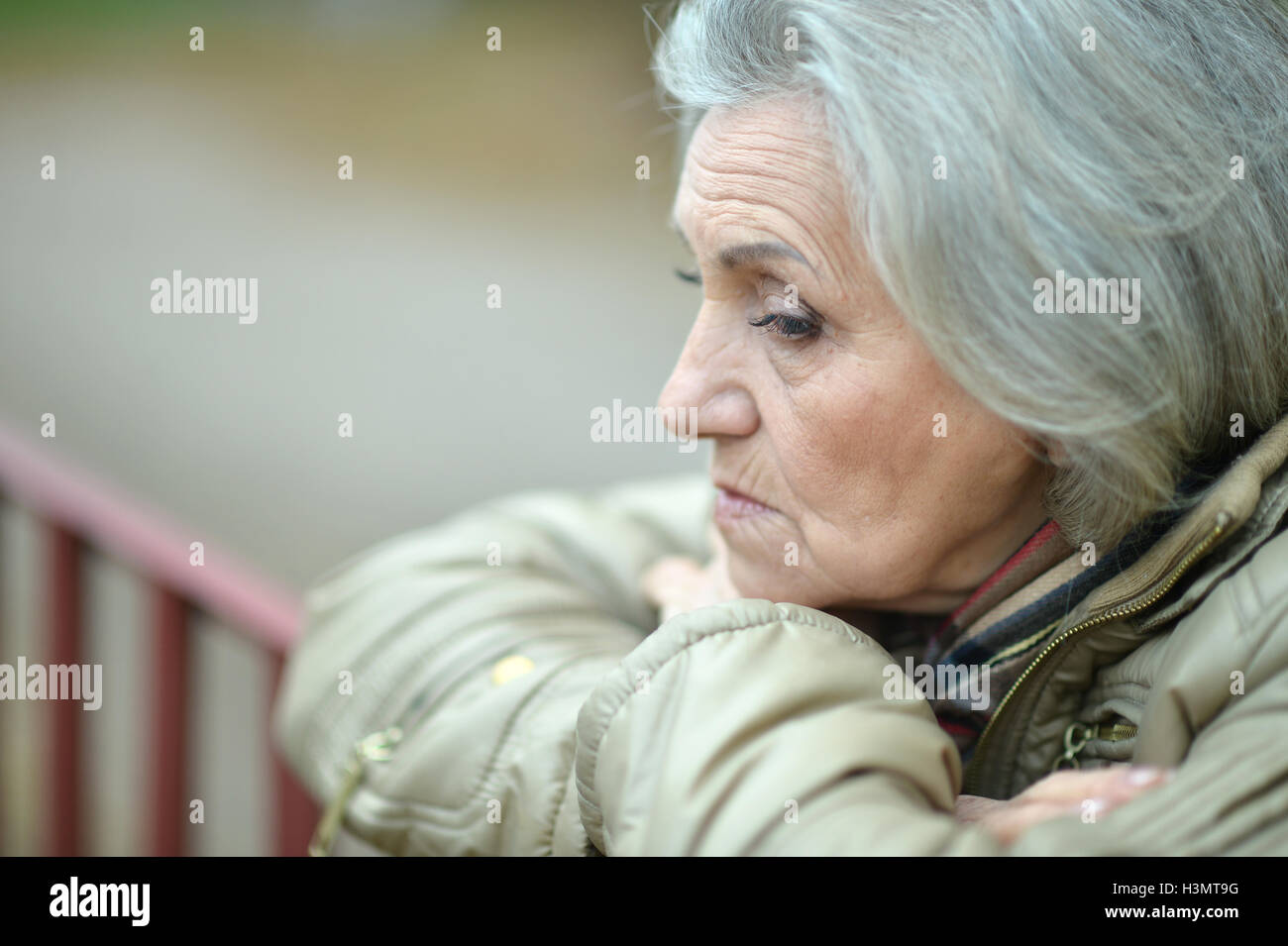 Nice sad old woman Stock Photo - Alamy