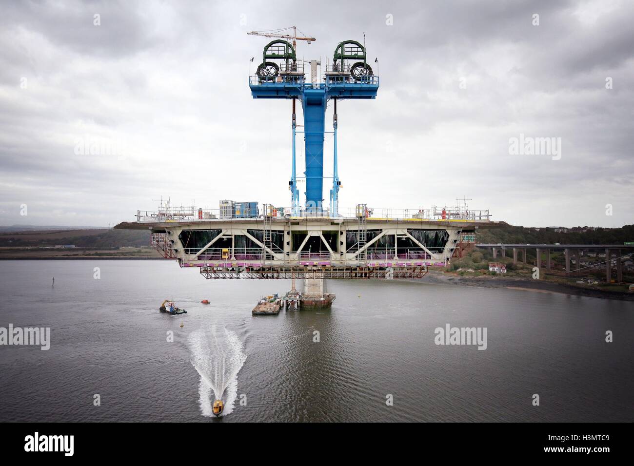 A cross-section view of the north part of the road deck of the ...