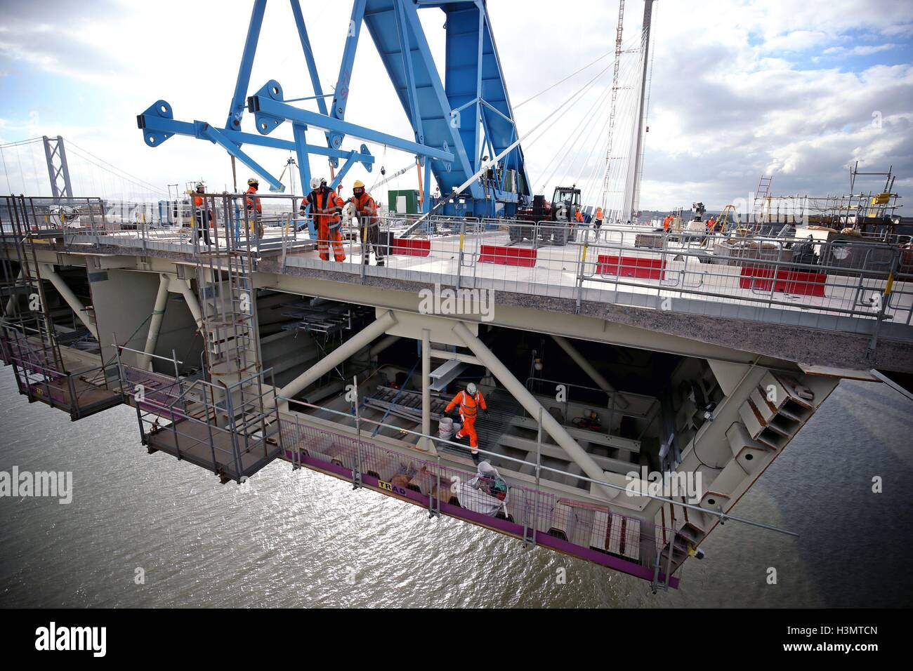 A cross-section view of the south part of the road deck of the ...