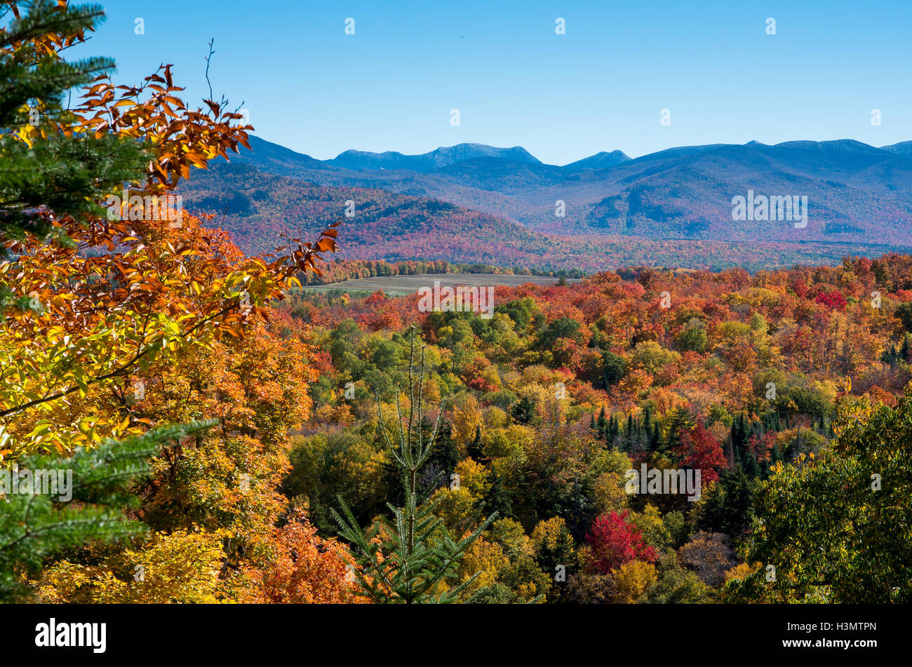 Fall color around Lake Placid Stock Photo - Alamy