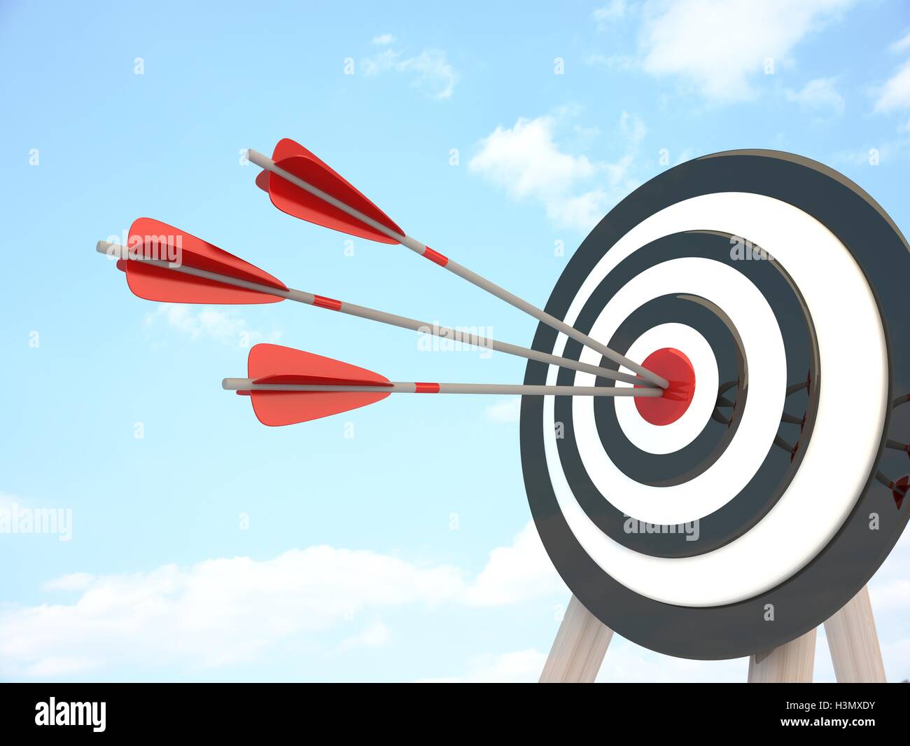 Target and three arrow, abstract success (done in 3d rendering Stock ...