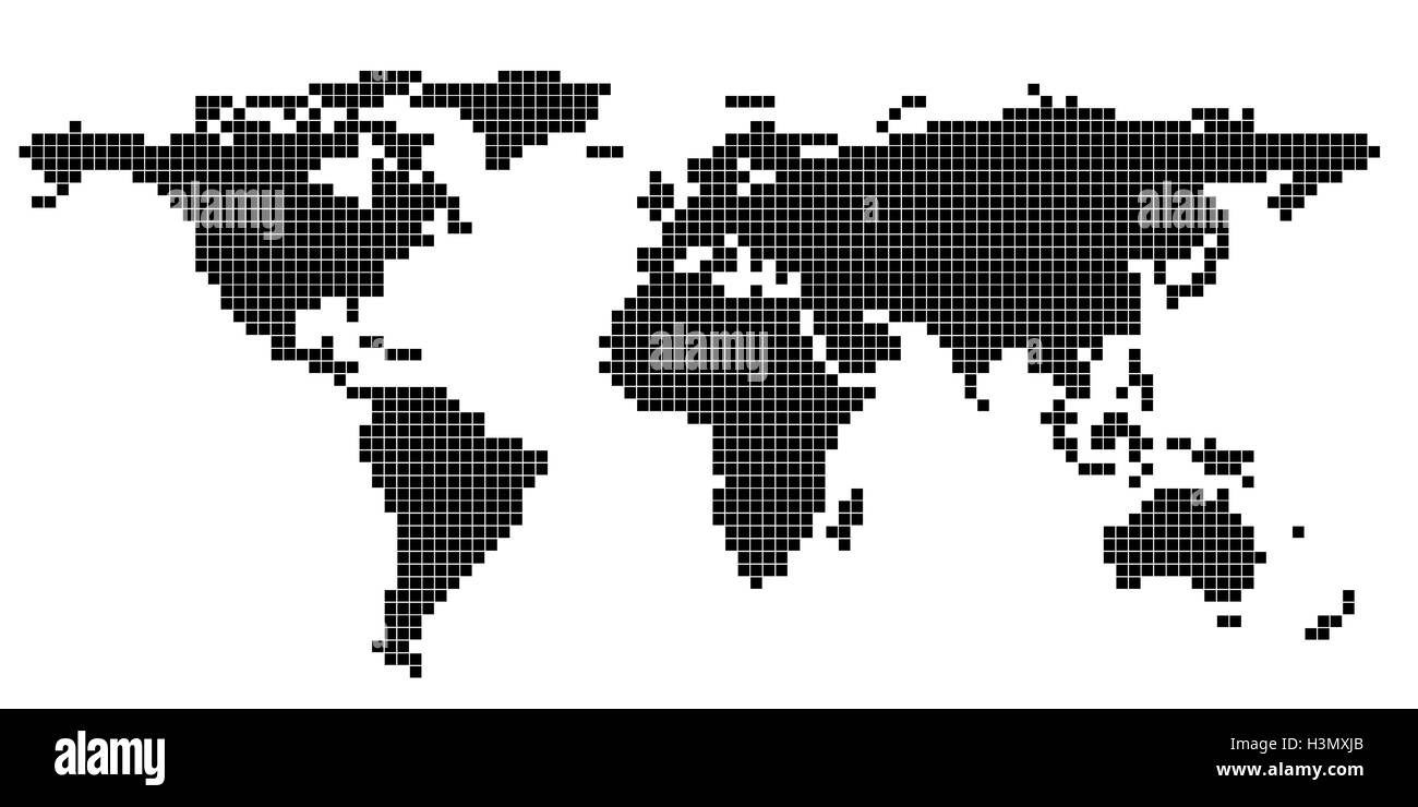 World map in 3d cube (done in 3d rendering Stock Photo - Alamy