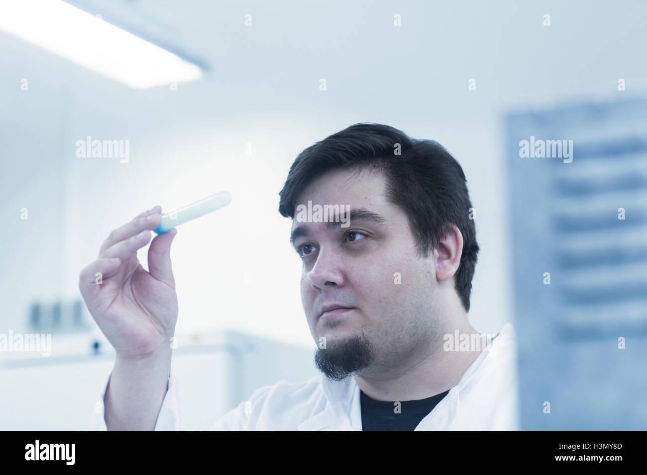 Scientist examining sample in test tube Stock Photo - Alamy