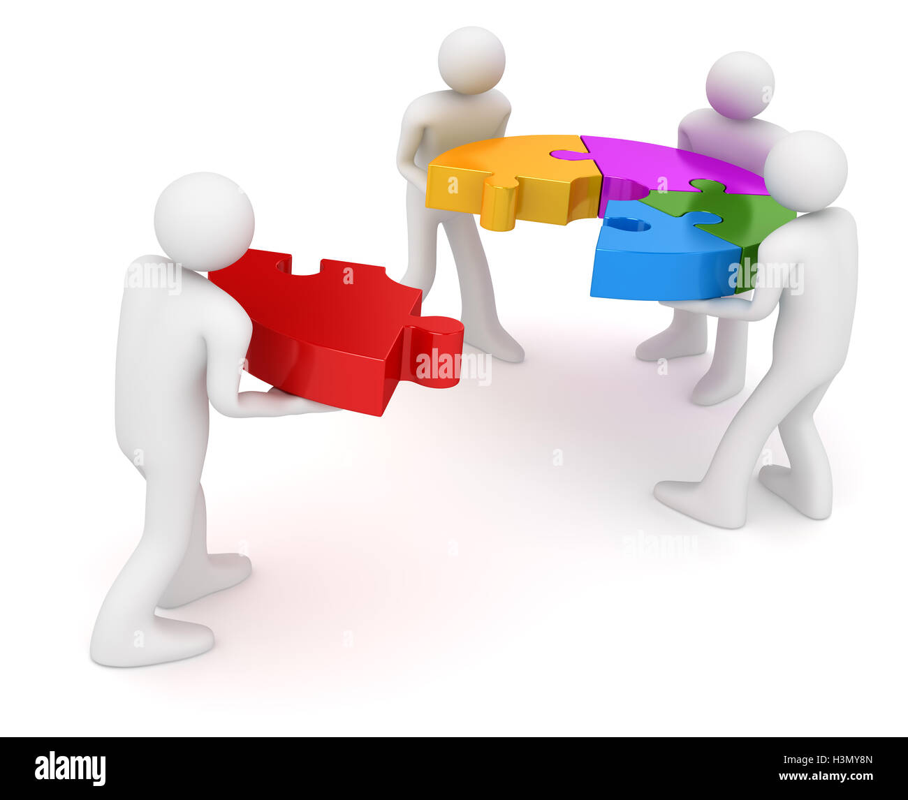 3d man pushing a puzzle hi-res stock photography and images - Alamy