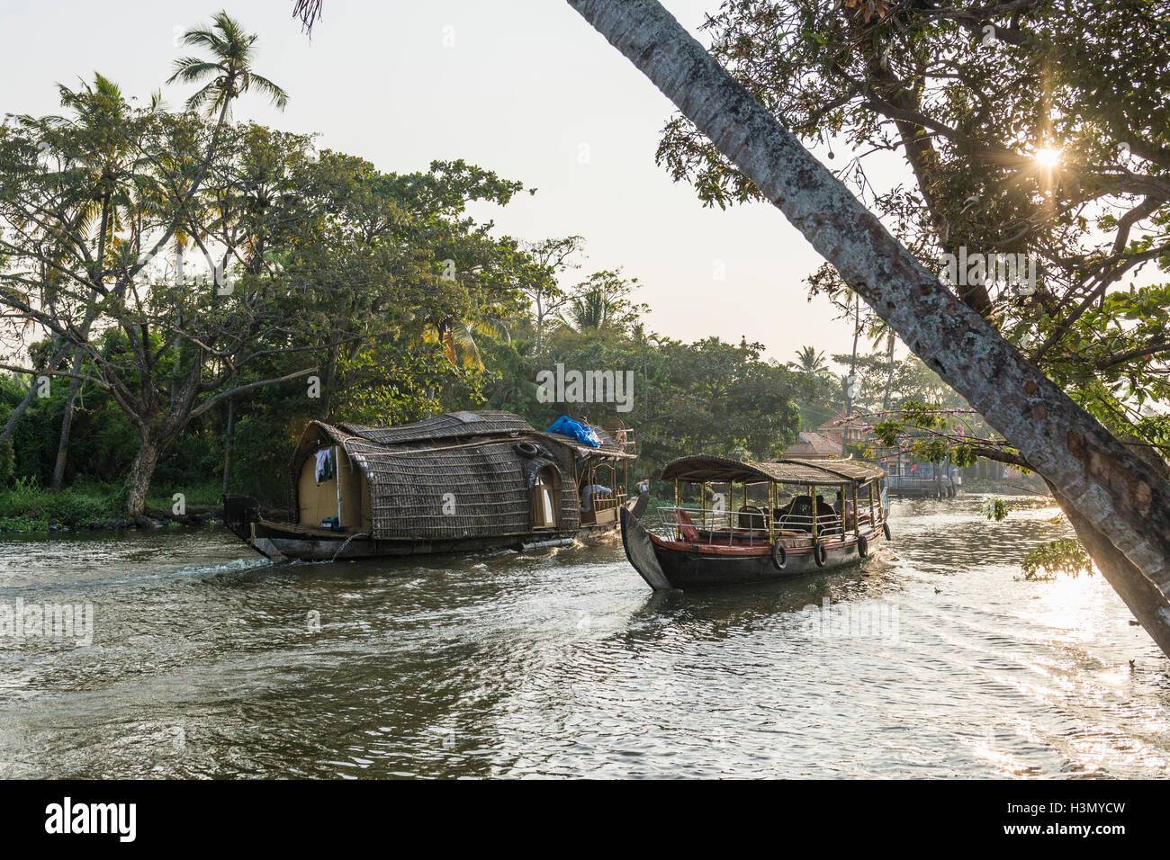 Indian travel kerala backwaters hi-res stock photography and images - Alamy
