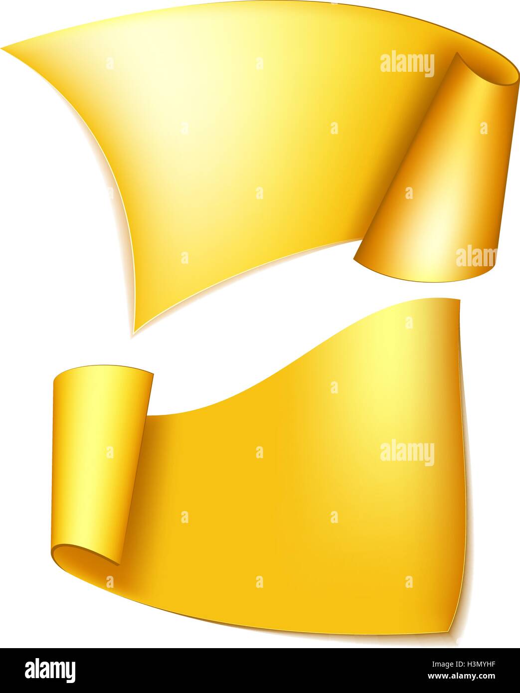 Big gold ribbon Stock Vector Image & Art - Alamy