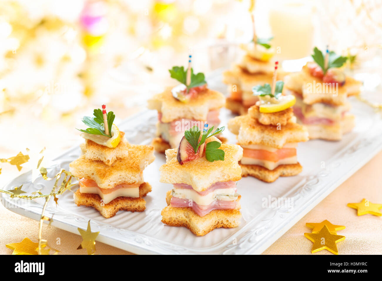 Star shaped toasts Stock Photo - Alamy