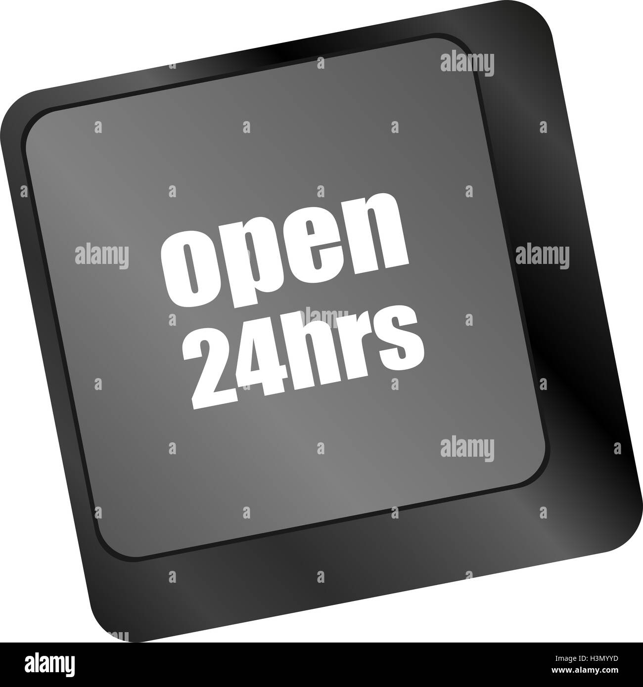 Computer keyboard with open 24 hours keys, business concept Stock Photo ...