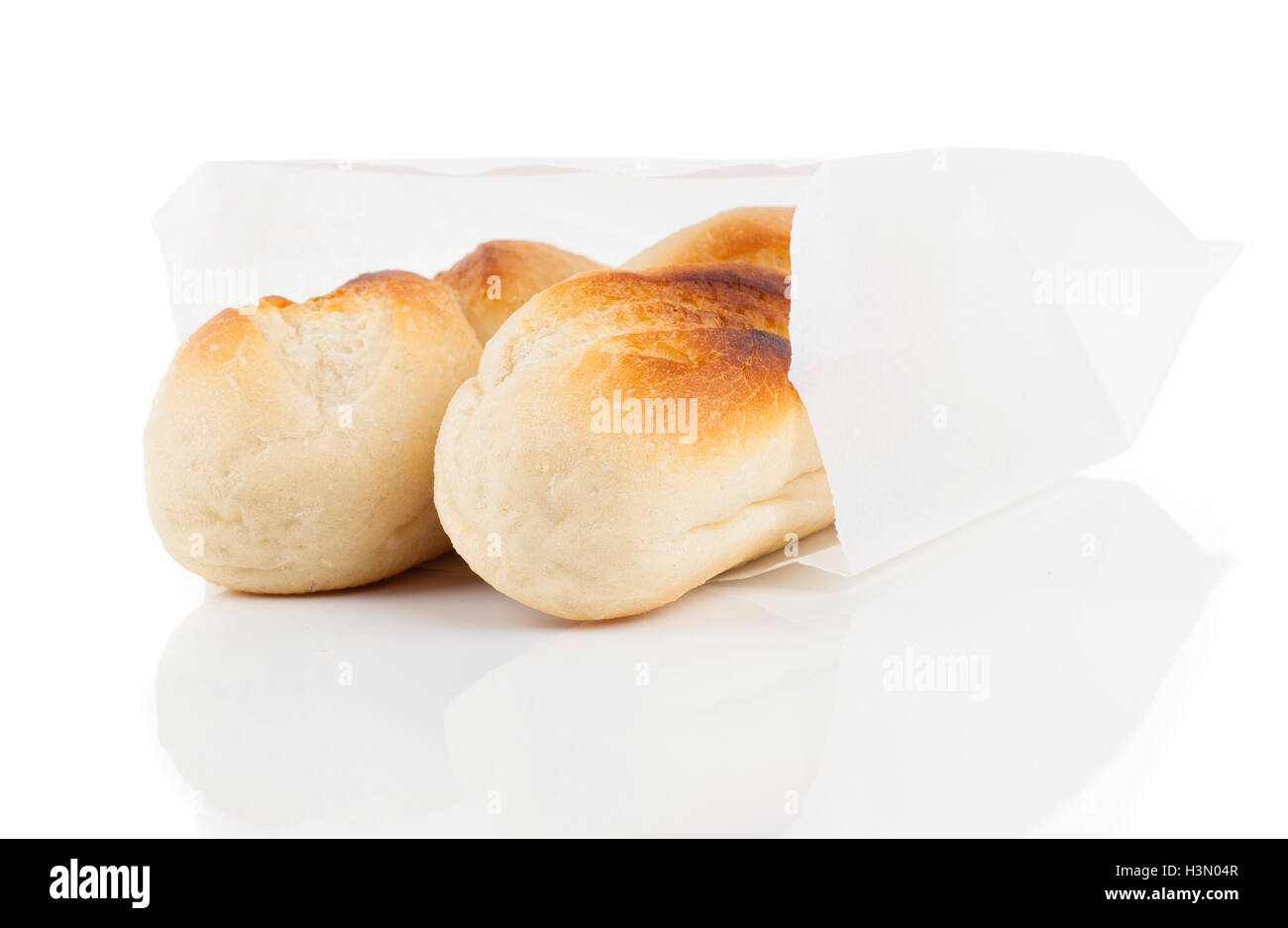Bread packaged in a paper bag isolated on the white Stock Photo - Alamy