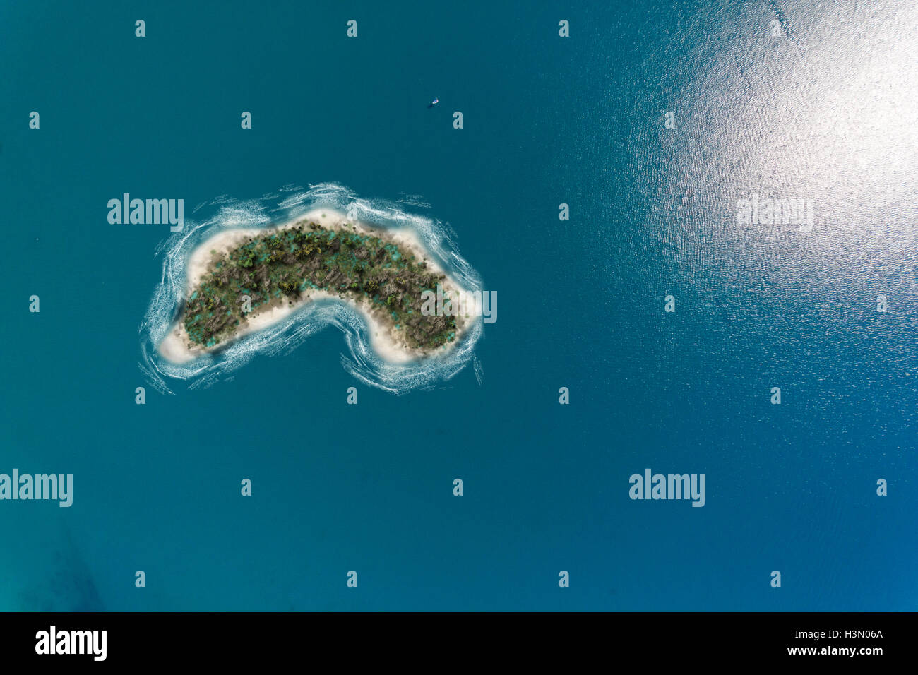 The lost island travel concept - 3D illustration Stock Photo - Alamy