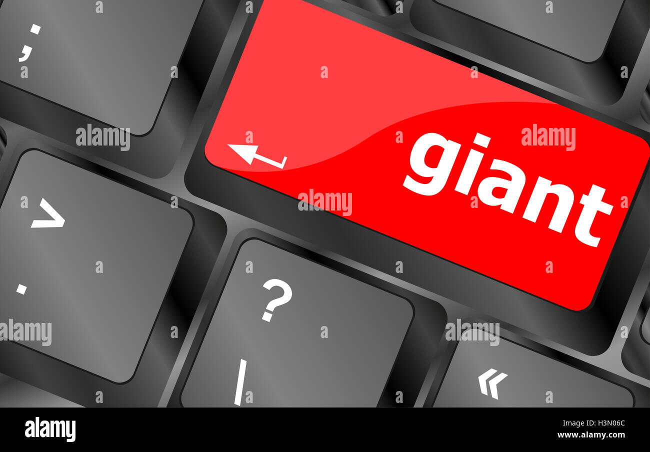 giant button on computer pc keyboard key Stock Photo - Alamy