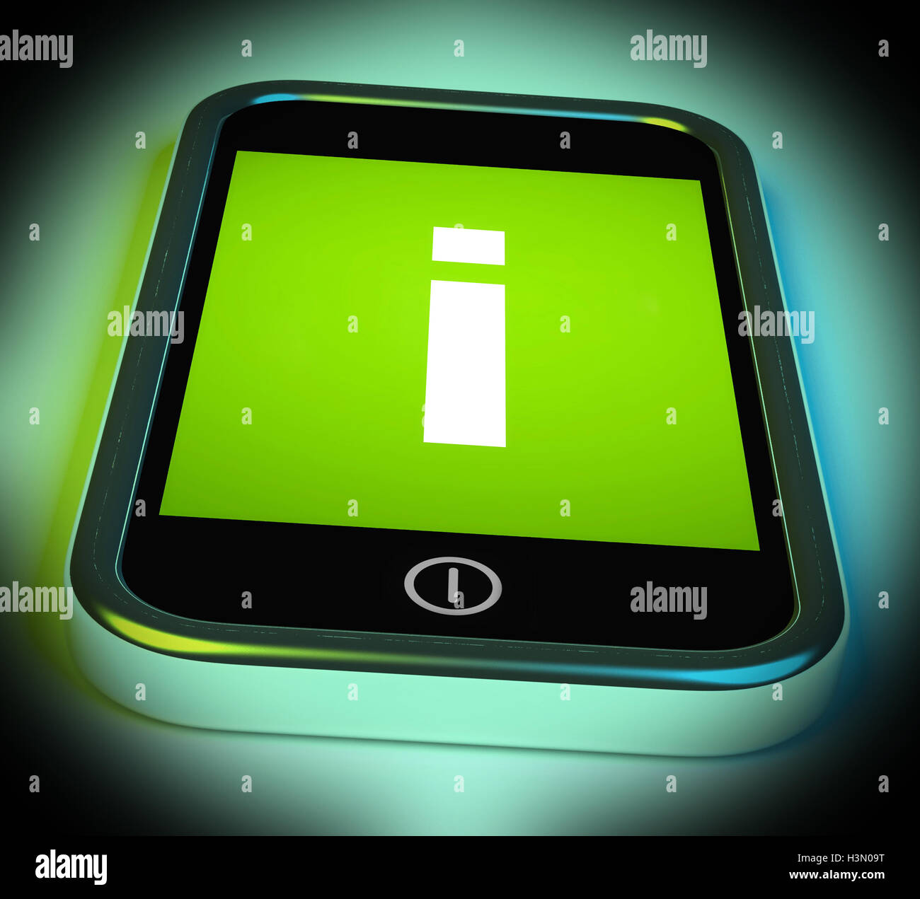 Info Sign On Mobile Shows Information And Assistance Stock Photo - Alamy