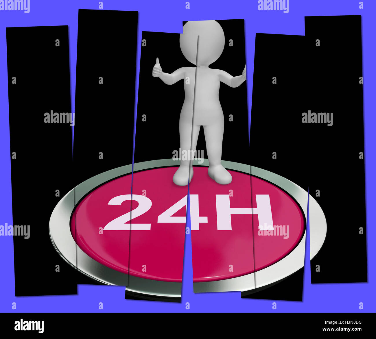 Twenty Four Hours Pressed Means 24H Service Stock Photo - Alamy