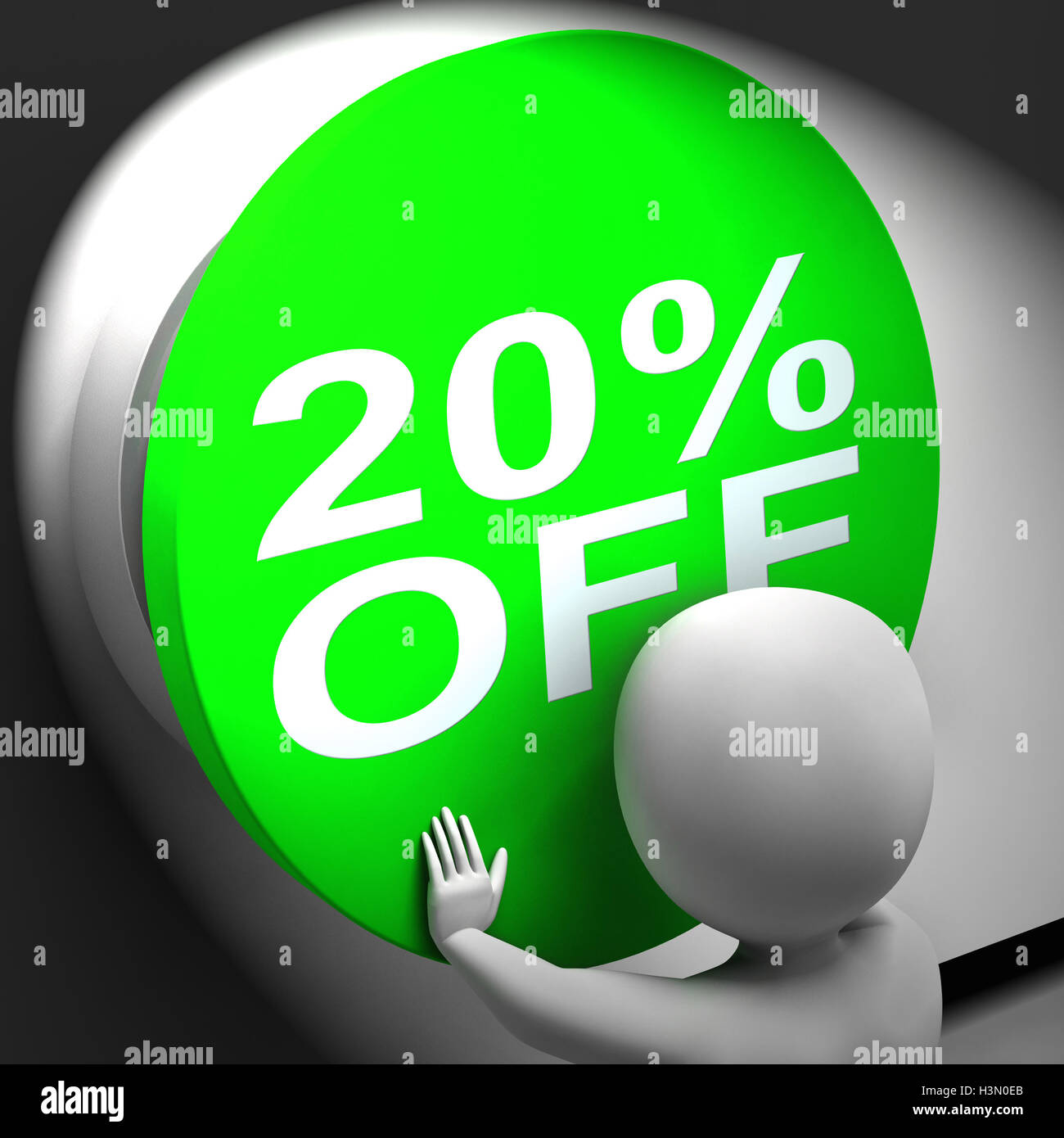Twenty Percent Off Pressed Shows 20 Price Reduction Stock Photo - Alamy