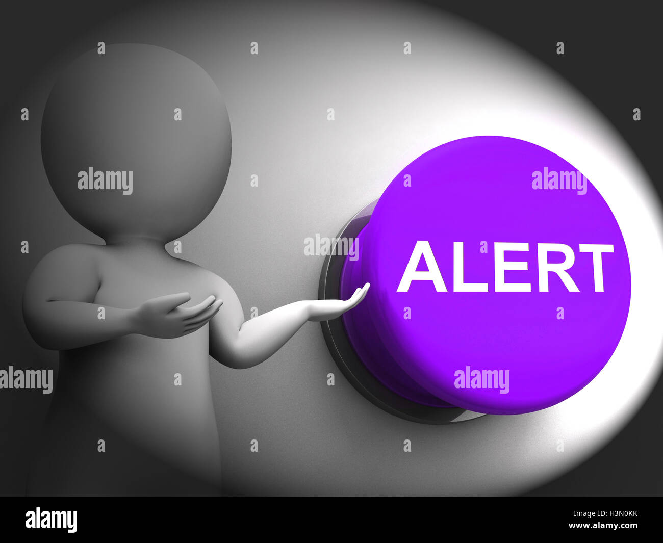 Alert Pressed Shows Warning Hazard Or Notice Stock Photo - Alamy