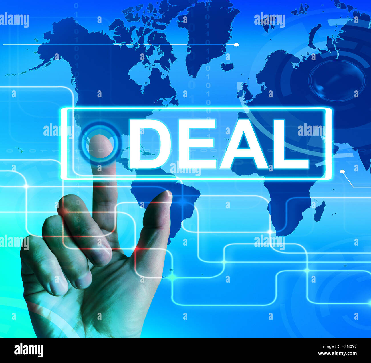 Deal Map Displays Worldwide or International Agreement Stock Photo - Alamy