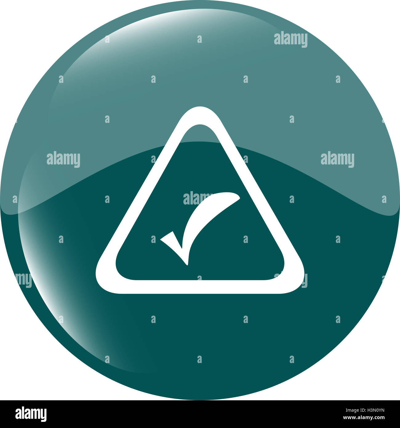 White tick mark on a web button. Isolated on white background Stock ...