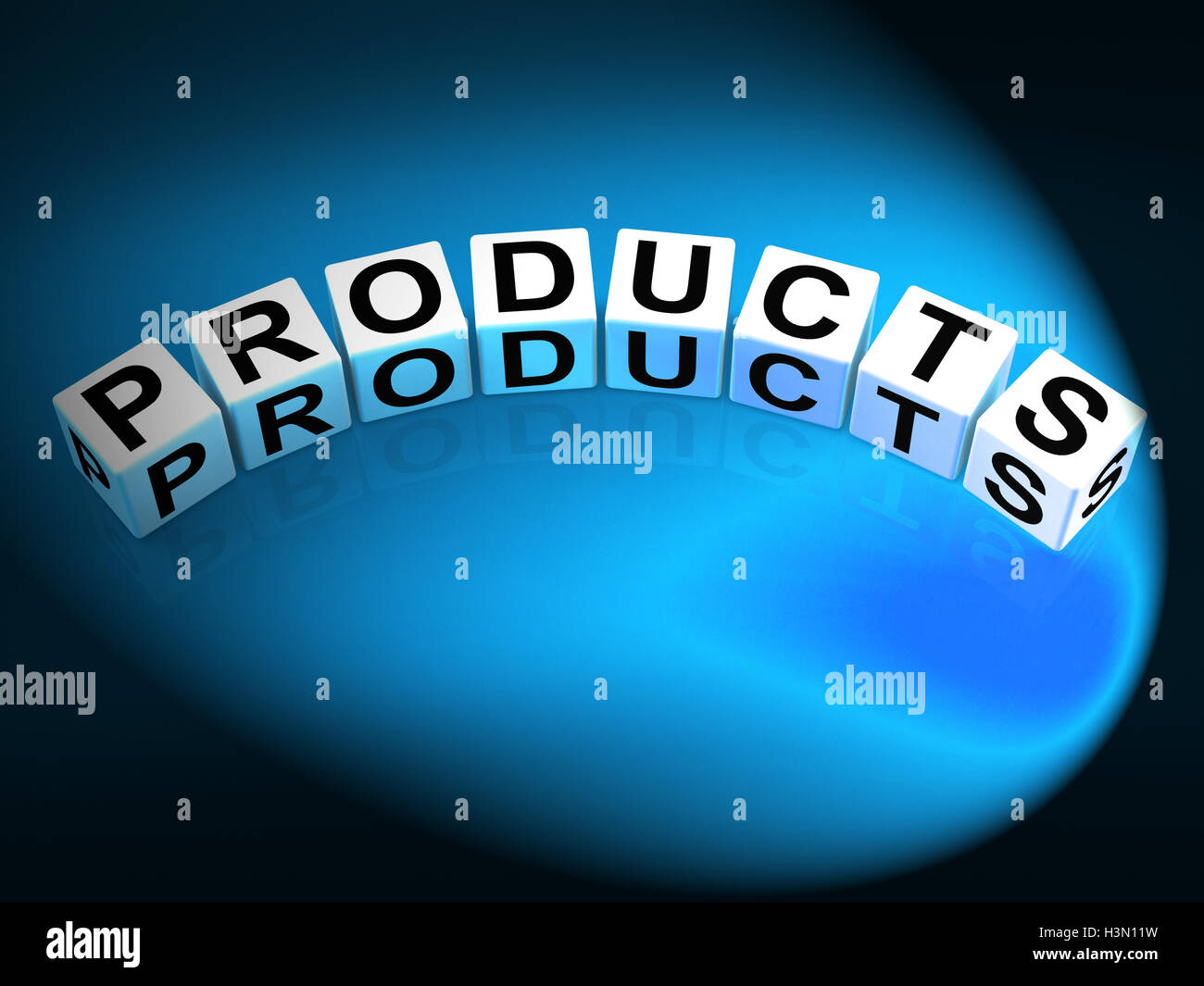 Products Dice Show Goods in Production to Buy or Sell Stock Photo - Alamy