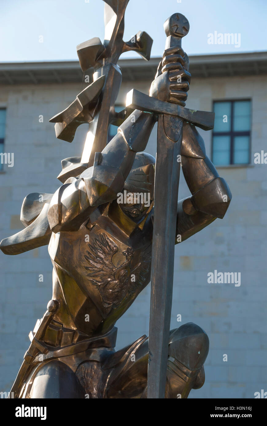 Statue of Polish hussar, Polish Army Museum, Warsaw, Poland Stock Photo ...