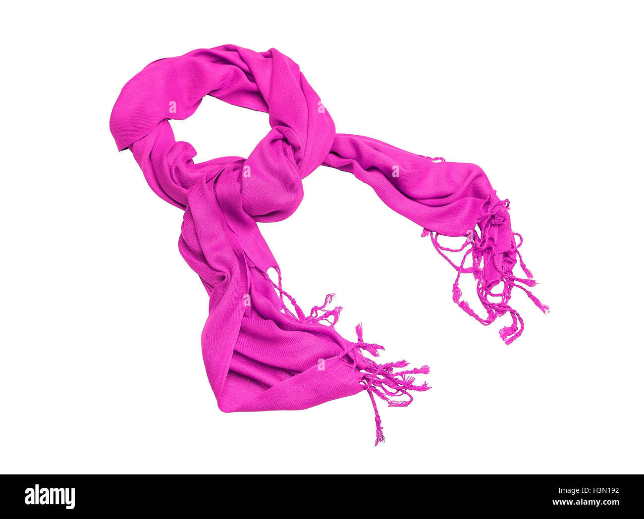 Pink female scarf isolated on white background Stock Photo - Alamy