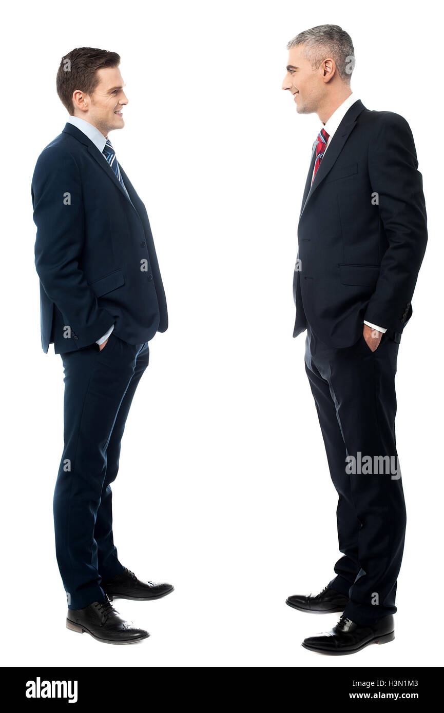 Conversation in office two Cut Out Stock Images & Pictures - Alamy