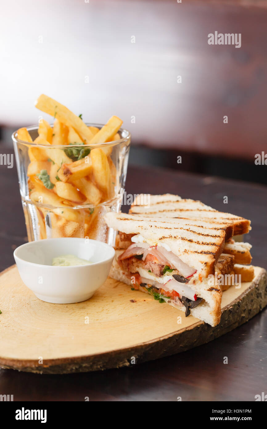sandwich with french fries Stock Photo - Alamy