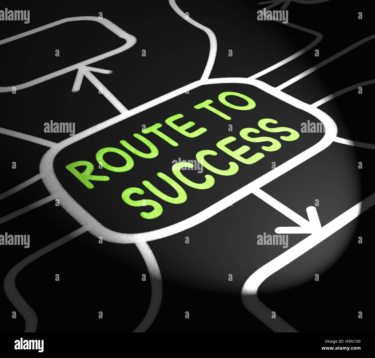 Route To Success Arrows Shows Path For Achievement Stock Photo - Alamy