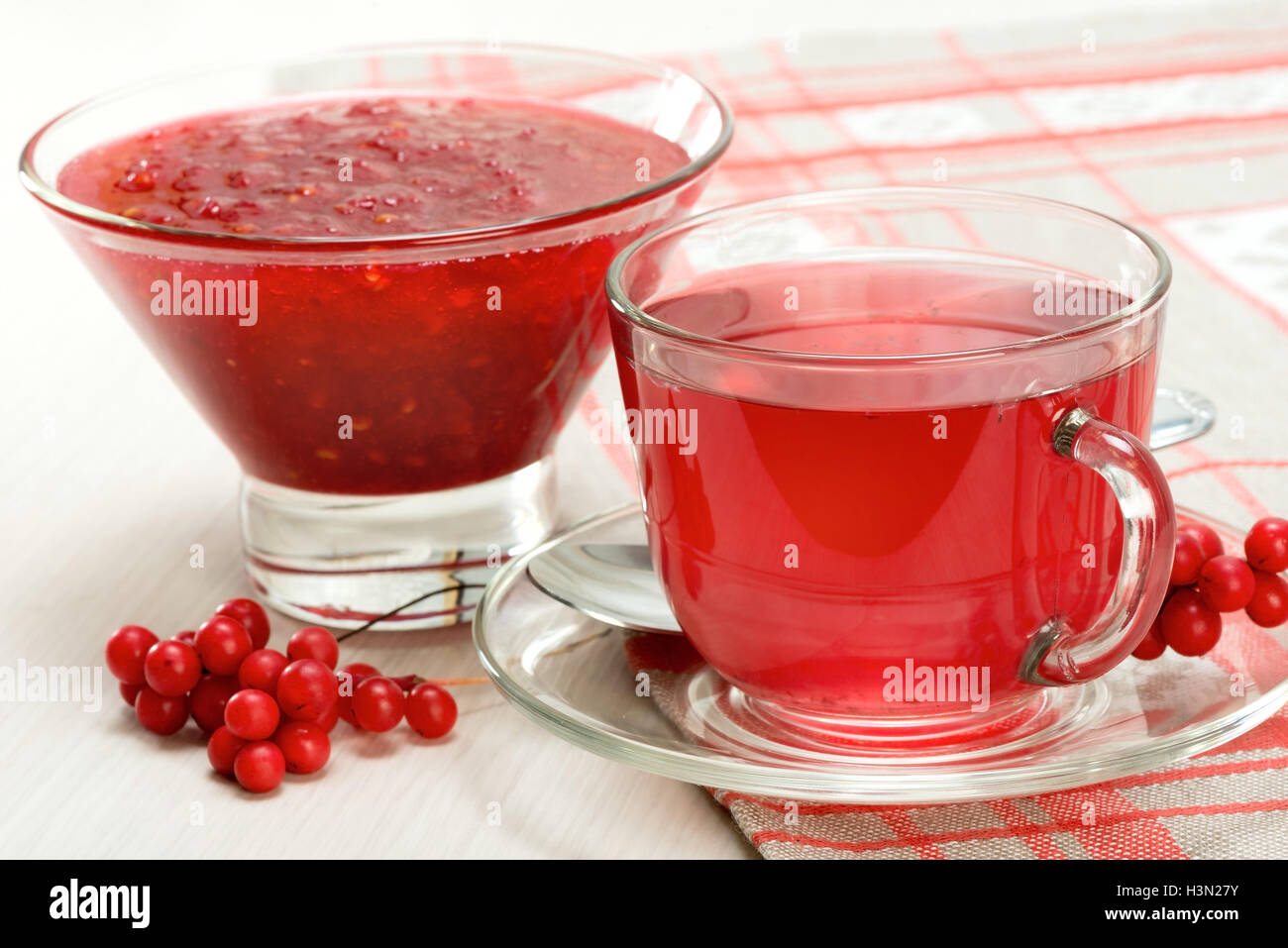 Chinese schizandra - jam and tea with fresh berries Stock Photo - Alamy