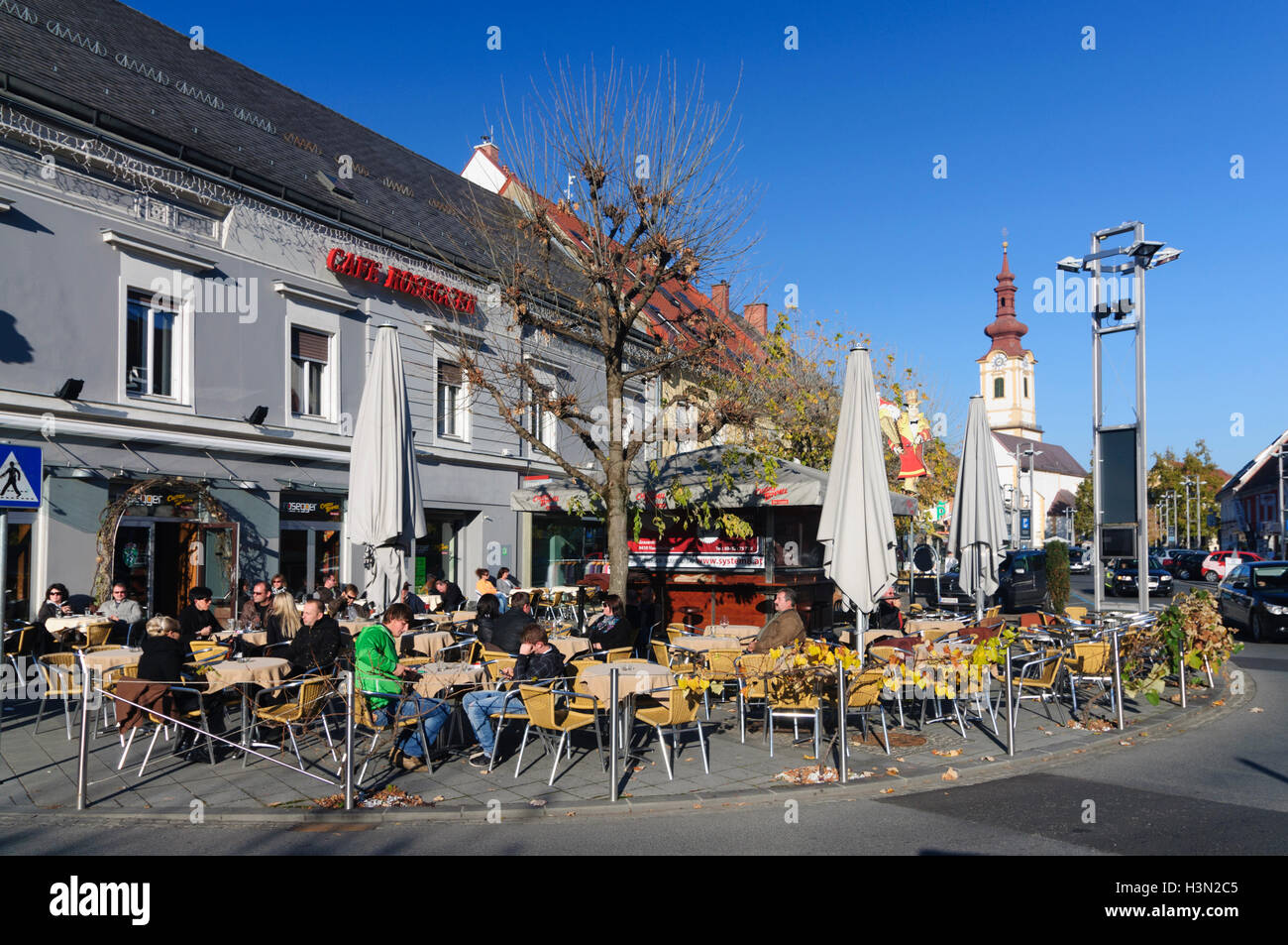 Leibnitz: Main square and parish church, Südwest-Steiermark, Steiermark ...