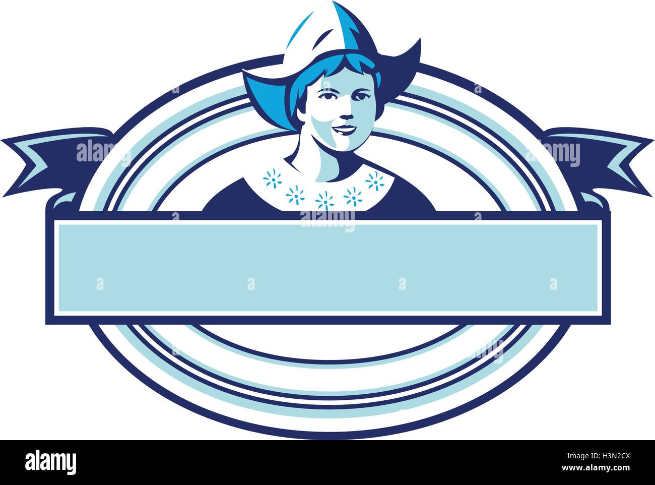 Illustration of a Dutch lady wearing traditional dutch cap or dutch ...