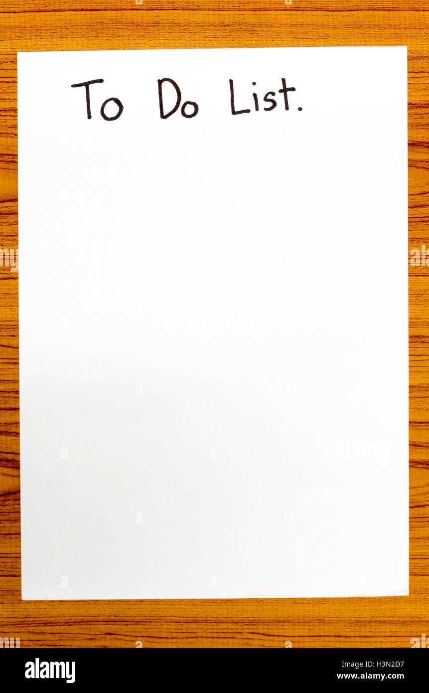 paper write to do list Stock Photo - Alamy