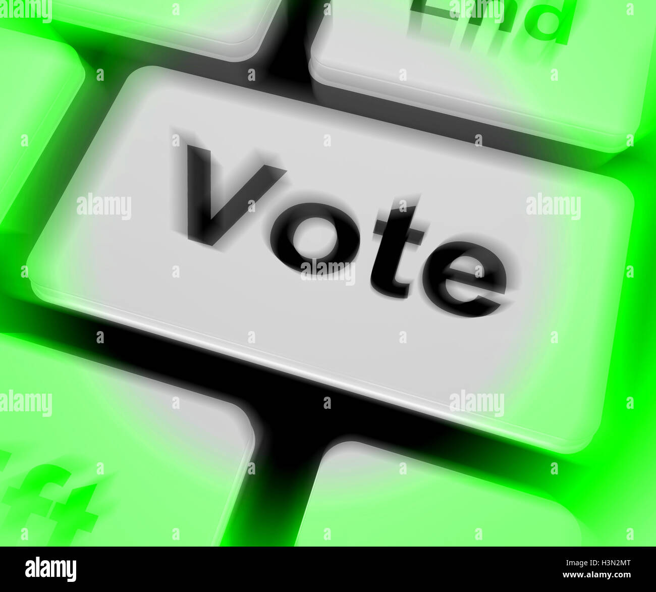 Vote Keyboard Shows Options Voting Or Choice Stock Photo - Alamy