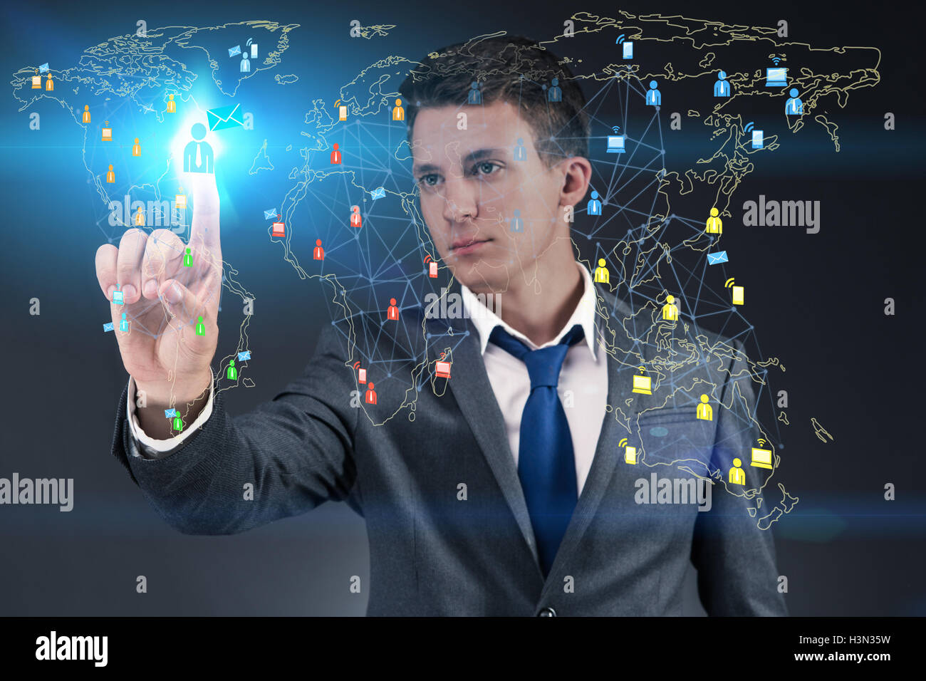 Social networks and online interactions concept Stock Photo - Alamy