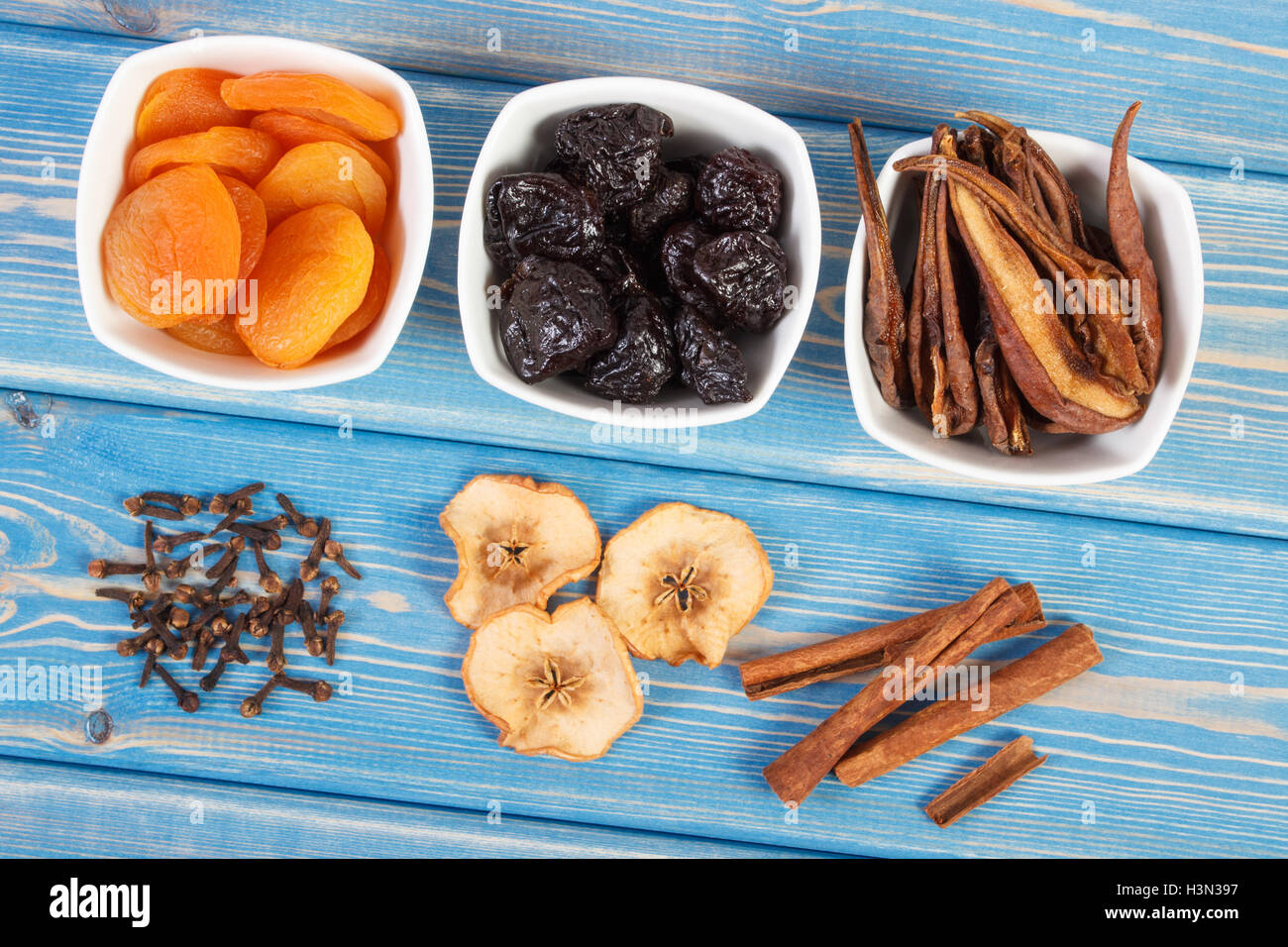 Dried ingredients and spices for preparing beverage or compote of dried ...