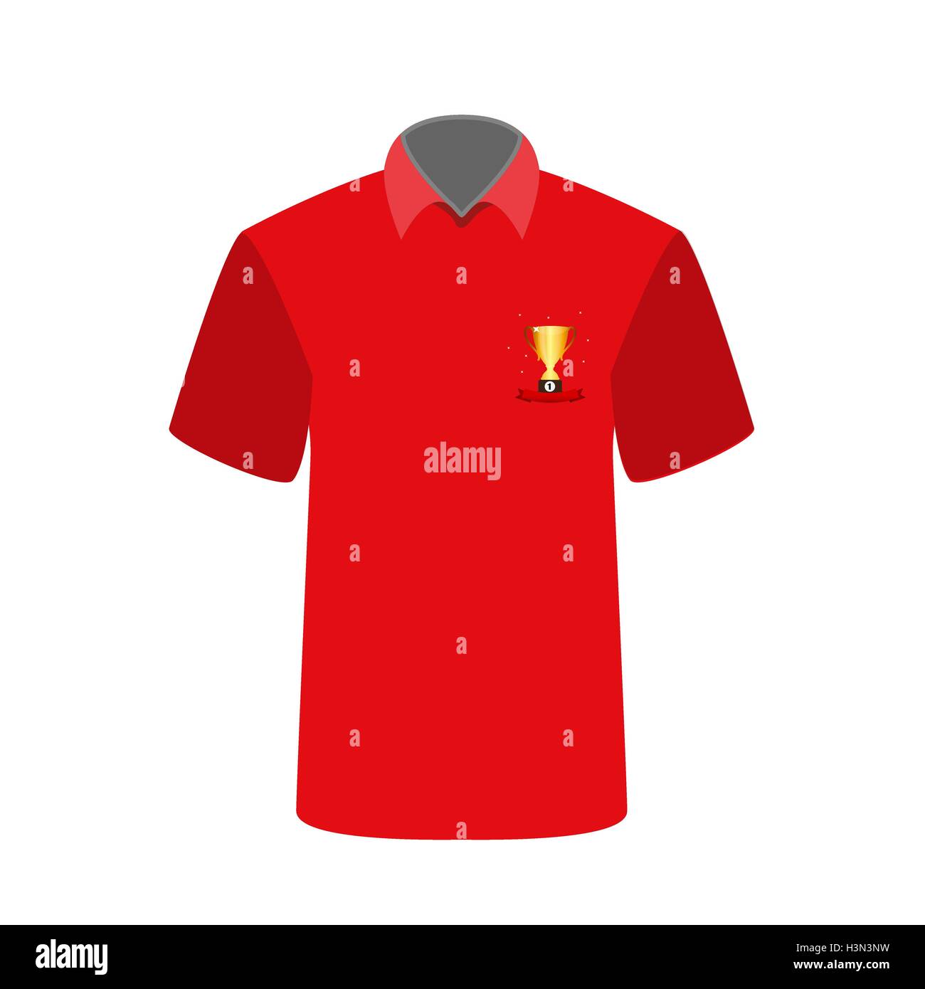 Red T-shirt with the image of the cup for first place. Vector Il Stock ...