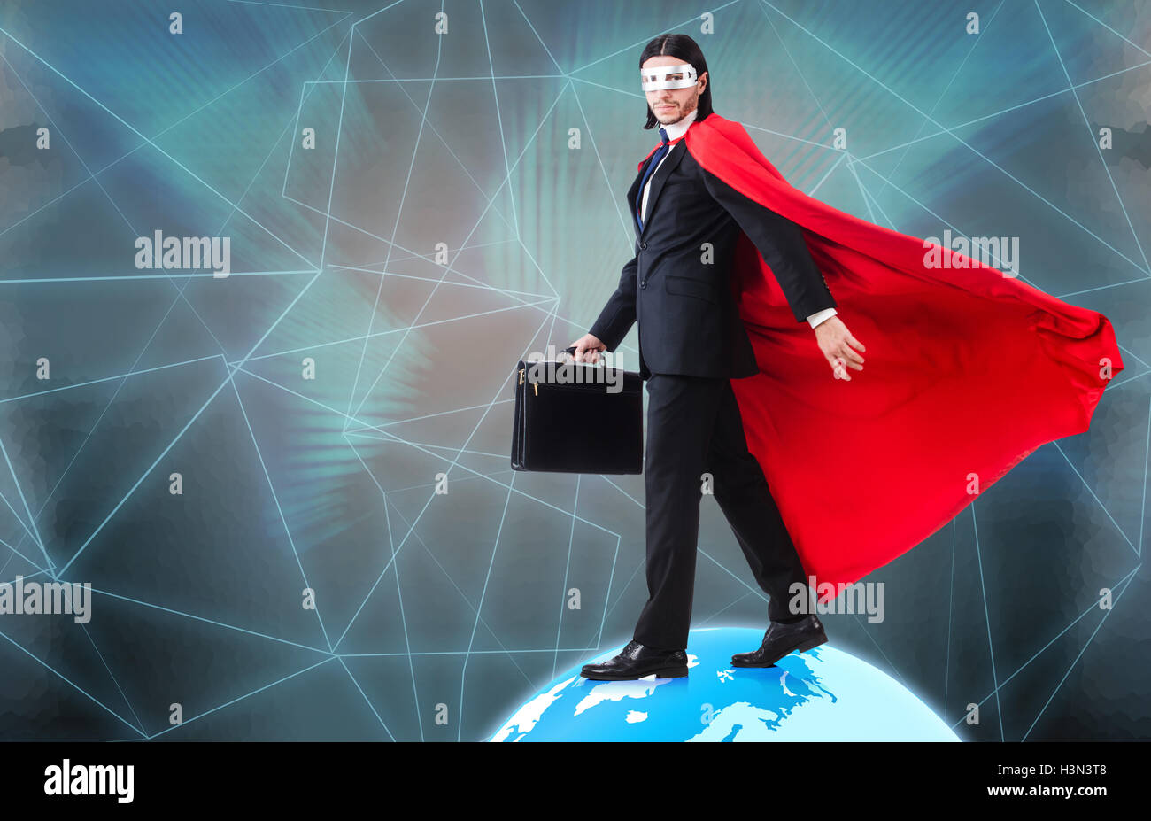 Man with superpowers ruling the world Stock Photo - Alamy
