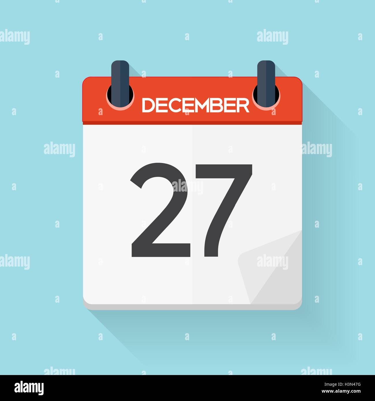 December 27 Calendar Flat Daily Icon. Vector Illustration Emblem Stock ...
