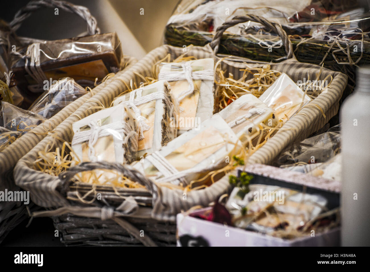 artisan soap in a medieval fair Stock Photo - Alamy