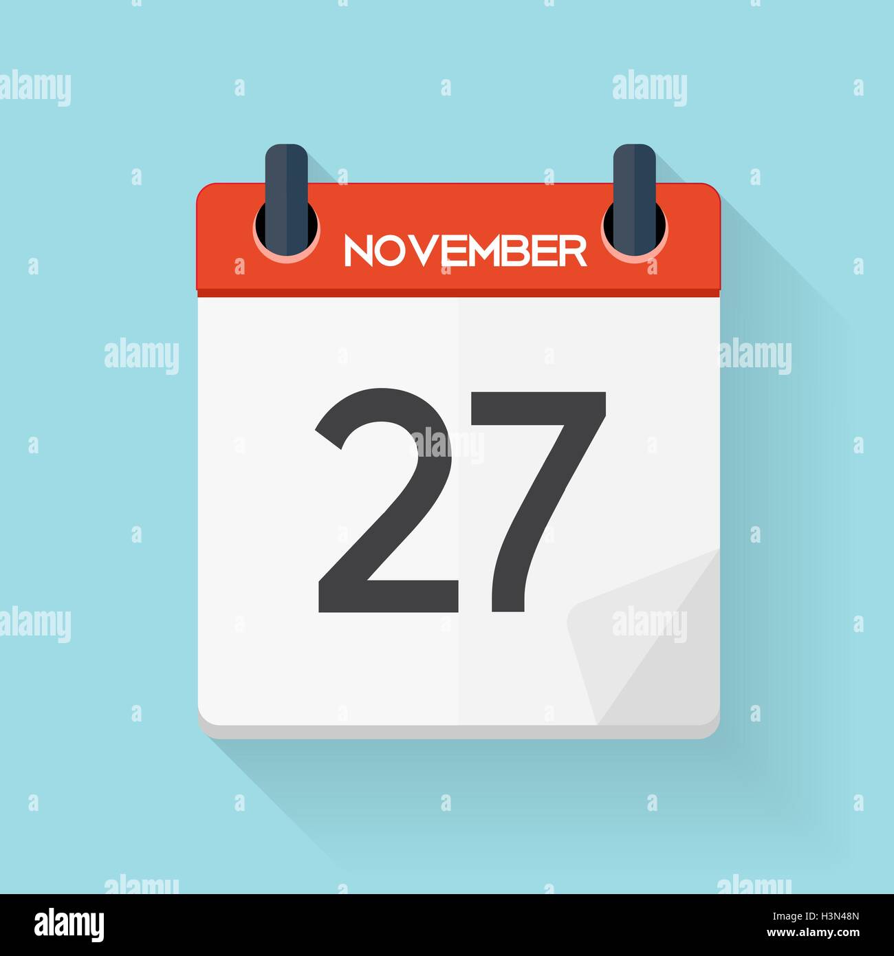 Navember 27 Calendar Flat Daily Icon. Vector Illustration Emblem Stock ...