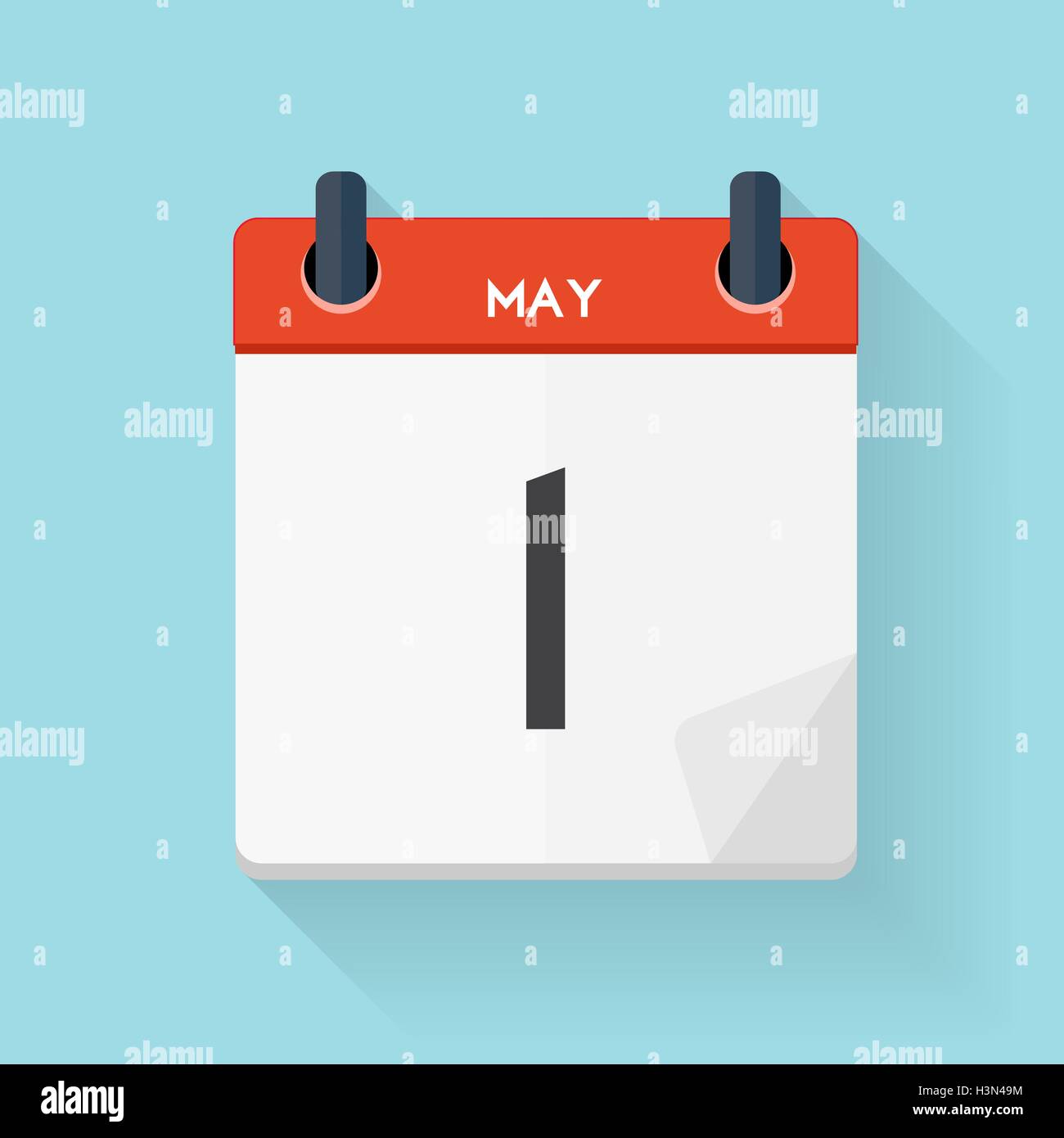 May 1 Calendar Flat Daily Icon. Vector Illustration Emblem. Elem Stock ...